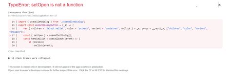 Setopen Is Not A Function · Issue 90 · Anza Xyzwallet Adapter · Github
