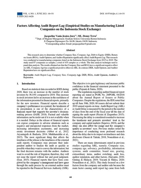 Audit Report Lag Pdf Financial Audit Auditors Report