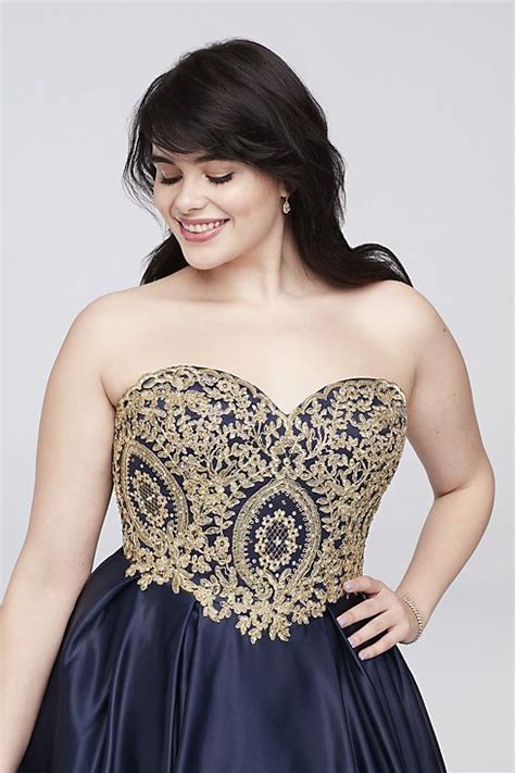Gold Corded Lace And Satin Ball Gown Davids Bridal