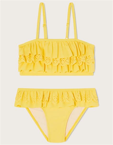 Laser Cut Bikini Set Yellow