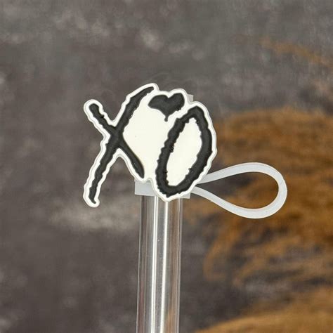 Xo Straw Topper Black White Etsy