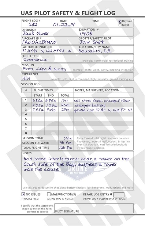 Pilot Log Book One Page Dji Phantom Drone Forum