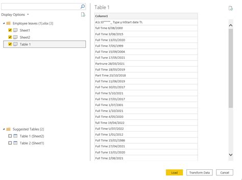 selecting multiple sheets at once power query navi microsoft