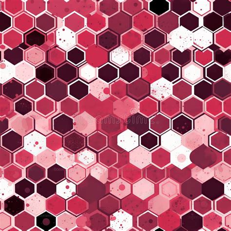 Seamless Hexagon Shaped Pattern With Hearts And Halftone Grunge Texture Valentine S Day