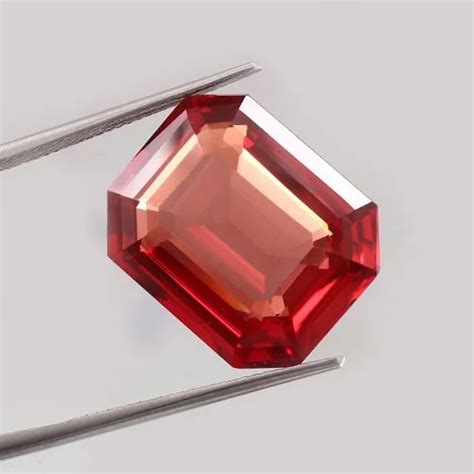 Red Emerald Cut Synthetic Imitation Ruby Gemstone At ₹ 80carat In Jaipur