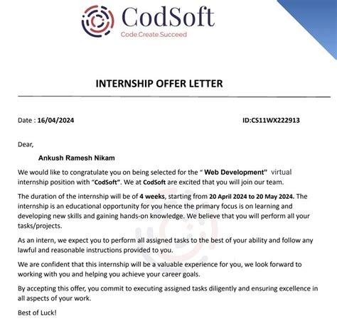Ankush Nikam On Linkedin Internship Codsoft Excited