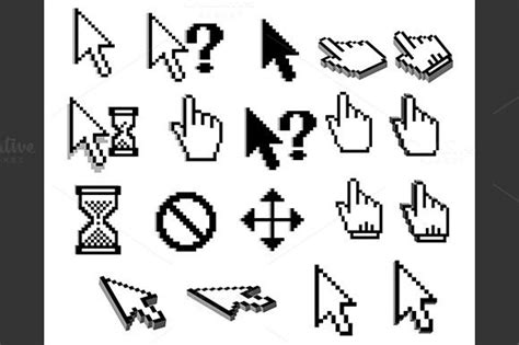 Pixel Cursor Icons For Web Design By Seamartini