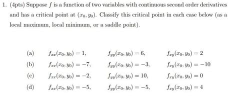 Solved Pts Suppose F Is A Function Of Two Variables With Chegg
