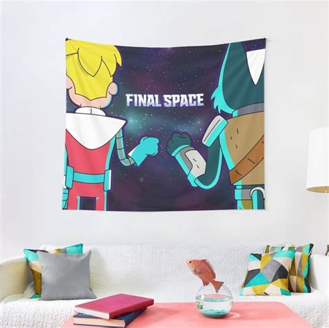 Gary And Avocato Fist Bump Final Space Fan Art Graphic Tapestry For