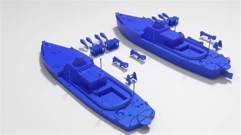 3d Printed Old Small Armored River Minesweper 4 Variants By Artur