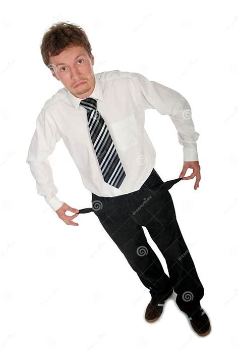 Hombre De Negocios Con Los Bolsillos Vacíos Imagen De Archivo Imagen