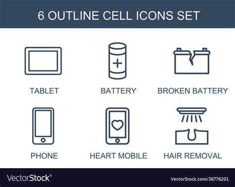 Cell Icons Royalty Free Vector Image Vectorstock
