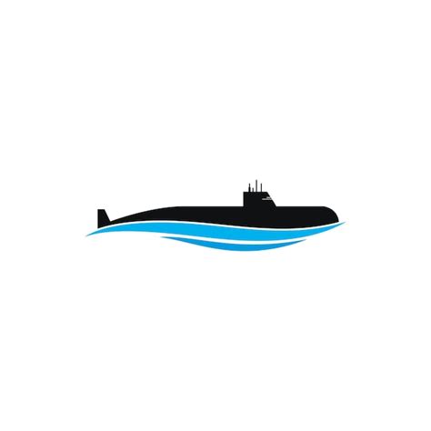 Militär u boot logo vektor symbol illustration Premium Vektor