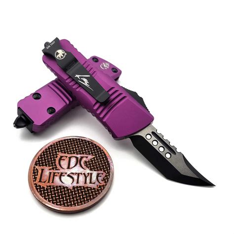Microtech Troodon Mini 819 1vis Violet Hellhound Tanto Edge Black Standard