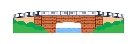 石橋向量城市建築元素和跨河的橋樑建設與車道隔離和燈籠在五顏六色的景觀向量圖形及更多偏遠的圖片 偏遠的 全景 名勝古蹟 Istock