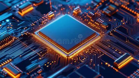 Intricate Details Of A Microchip Showcase Advanced Circuitry And