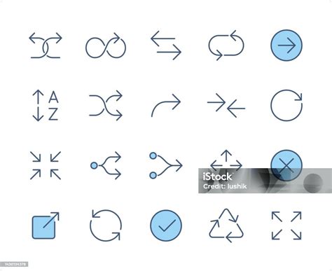 화살표 아이콘 집합입니다 편집 가능한 스트로크 무게 픽셀 완벽한 이색 아이콘 아이콘에 대한 스톡 벡터 아트 및 기타 이미지 아이콘 체크박스 파란색 Istock
