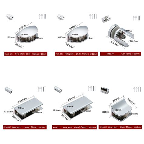 1pc Zinc Alloy Glass Clamp Glass Bracket Chrome Fi Vicedeal