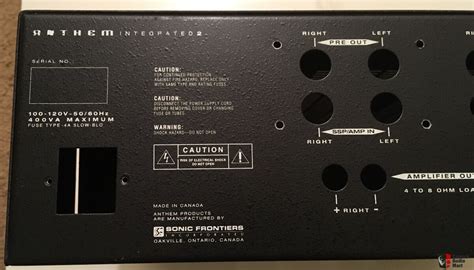Sonic Frontiers Anthem Solid State Amplifier Chassiscasebox For Diy Projects Big Heat Sinks