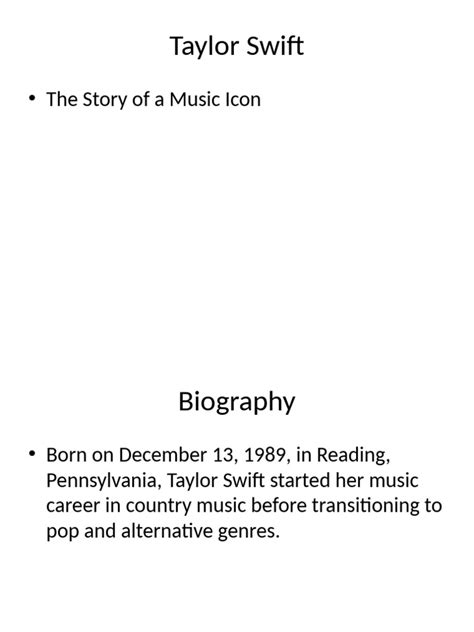 Taylor Swift Presentation Pdf