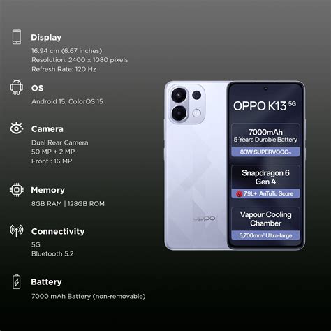 Buy Oppo K13 5g 8gb Ram 128gb Icy Purple Online Croma