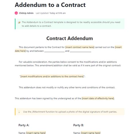 Free Contract Addendum Templates To Update Existing Agreements