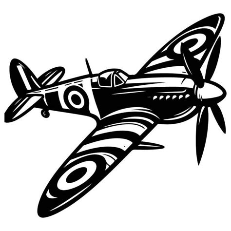 Free Supermarine Spitfire Svg Black And White Svg Vector File For Laser