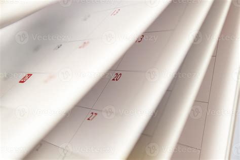Abstract Blur Calendar Page Flipping Sheet Close Up Background Business