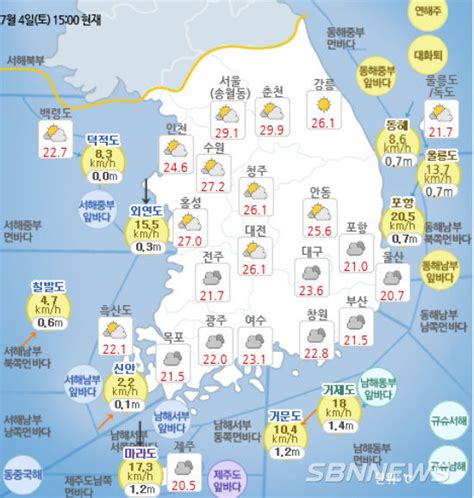 전국 지역별 오늘의 날씨 및 다음주 날씨예보