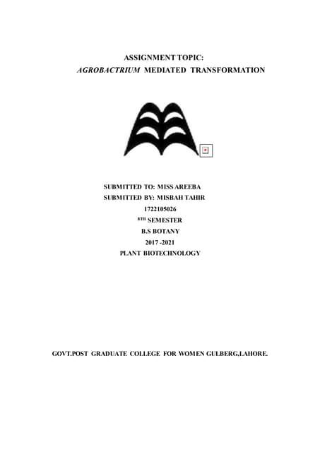 Agrobacterium Mediated Gene Transfer Pptx