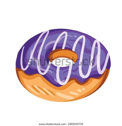 Blueberry Flavored Bread Donuts Food Vector Stock Vector Royalty Free