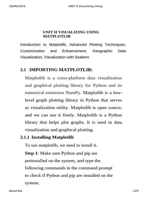 Unit Ii Visualizing Using Matplotlib Updated Pdf