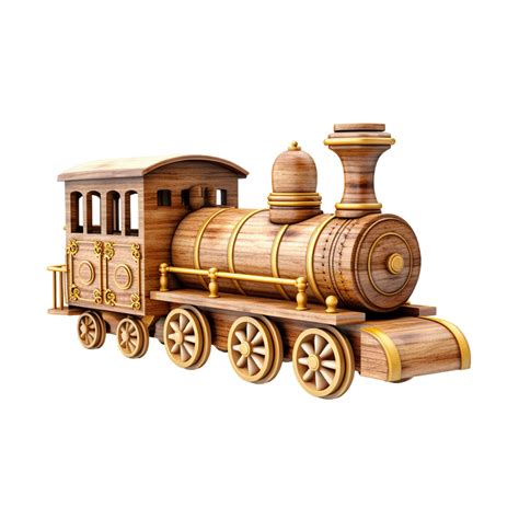 Ai Generated Wooden Train Set Wooden Toy Isolated 39636613 Png
