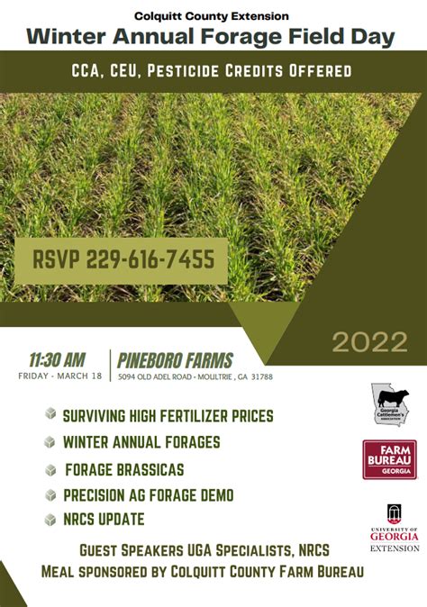 Colquitt County Winter Annual Forage Field Day Colquitt County Ag Report