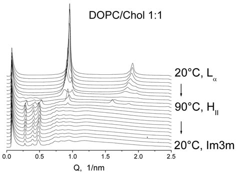 Sequence Of X Ray Diffraction Patterns Showing A Lamellar To Cubic Download Scientific Diagram