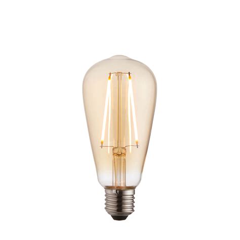Endon 77107 E27 LED Filament Pear 1lt Bulb Amber Glass British Home