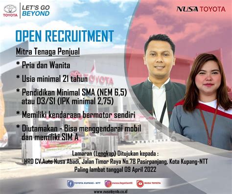 Nusa Toyota Membuka Kesempatan Kerja Bagi Putra Putri NTT Nusa Toyota