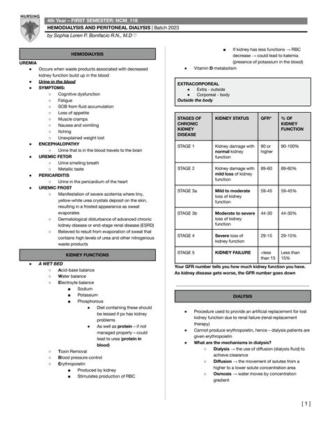 Solution Nursing Notes Dialysis Docx Studypool