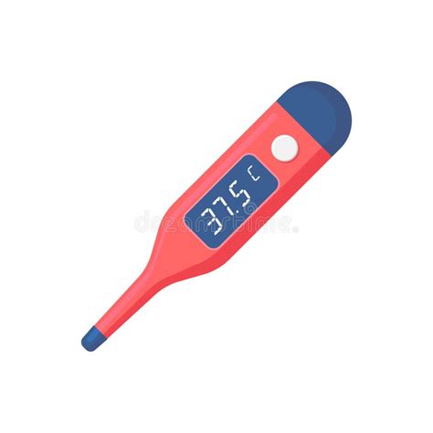 Digital Thermometer Vector Illustration In Flat Style Design Stock