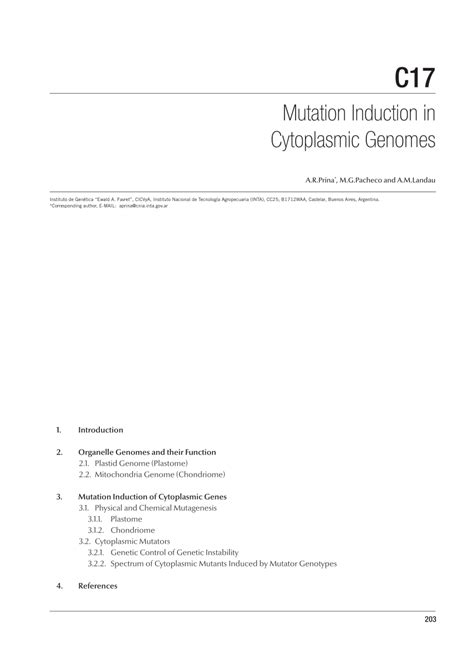 Pdf Mutation Induction In Cytoplasmic Genomes