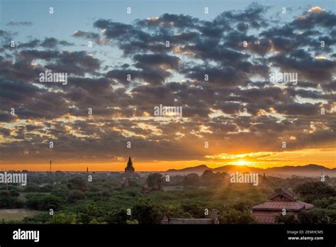Bagan Myanmar Sunrise At The Bagan Archaeological Zone Unesco World