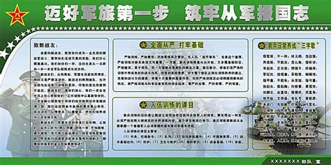 部队军事训练新兵连展板橱窗模板 部队素材网