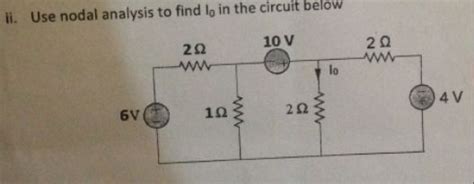 solved use nodal analysis to find i0 in the circuit below