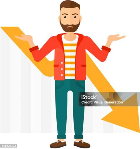 남자 차트별 감소 경영자에 대한 스톡 벡터 아트 및 기타 이미지 경영자 그래프 금융 Istock