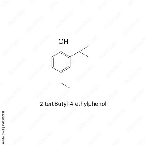 2 Tert Butyl 4 Ethylphenol Skeletal Structure Phenol Compound