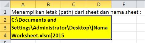 Tips Tips Rumus Excel Menampilkan Nama Sheet
