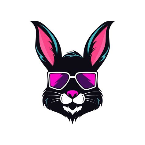 un frio y elegante Conejo vistiendo Gafas de sol vector acortar Arte ilustración exudando un