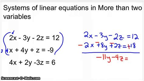 System Of Equations With Three Variables