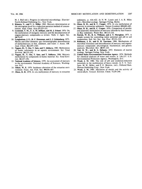 Methylation And Demethylation Of Mercury Under Controlled Redox Ph And