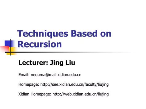 Ppt Techniques Based On Recursion Powerpoint Presentation Free
